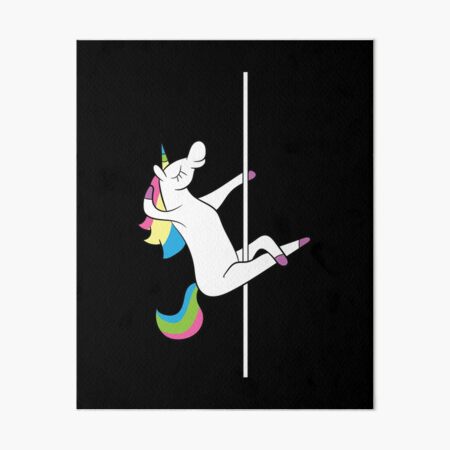 "Pole Dance - unicorn dancing on the pole" Art Board Print by Mohja ...