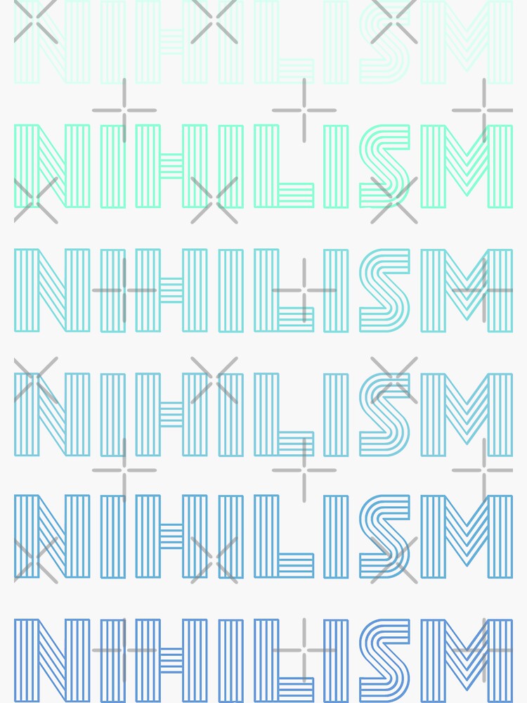 "Funny Philosophy Retro Vintage Repeated word "Nihilism" " Sticker by ...