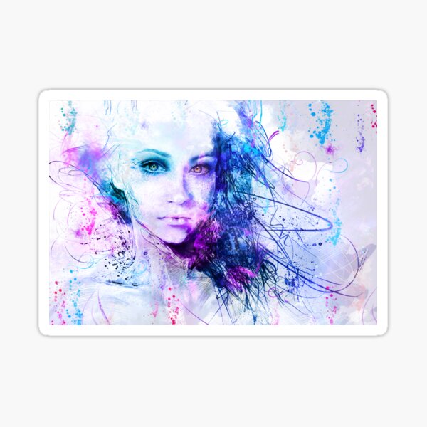 "LADY VISION " Sticker by johnnyssandart | Redbubble