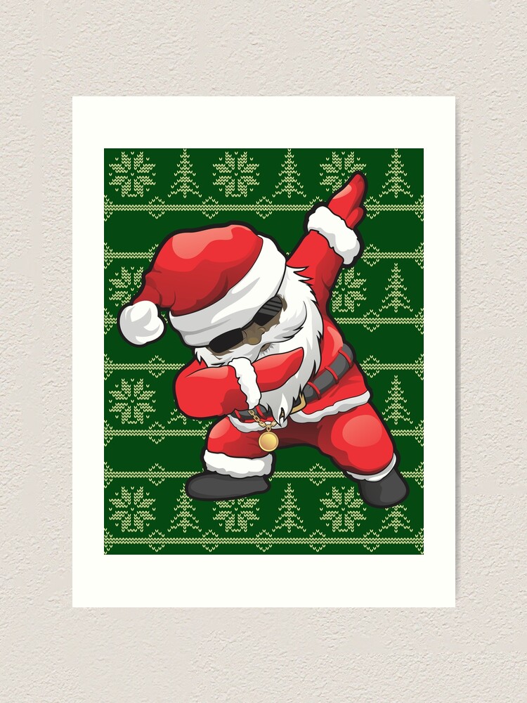 "Black Santa Dabs Dancing Christmas" Art Print for Sale by tikawu ...