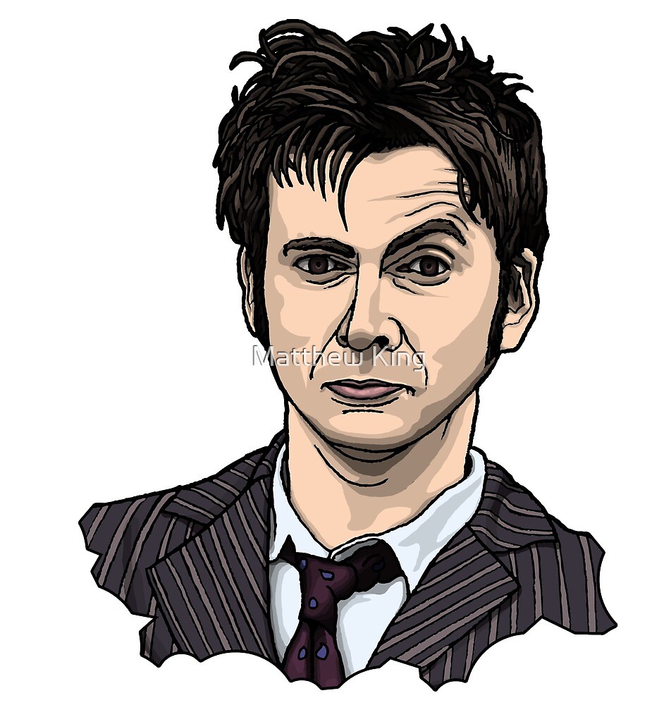 "Tenth Doctor Face" by Matthew King | Redbubble