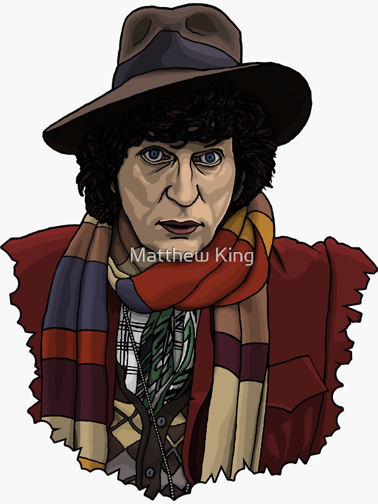 "Forth Doctor Face" Sticker by matthewking | Redbubble