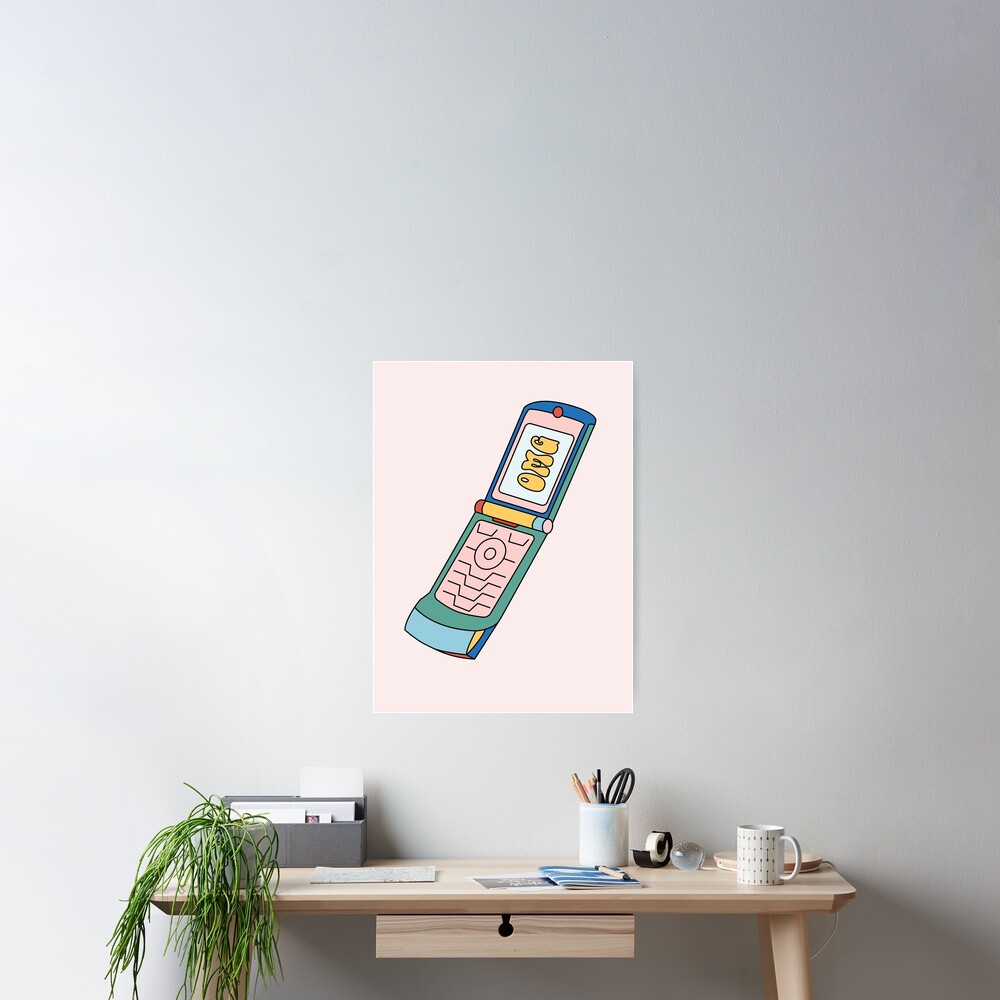 "Retro y2k Razr Flip Phone" Poster for Sale by FeatherDesigns | Redbubble