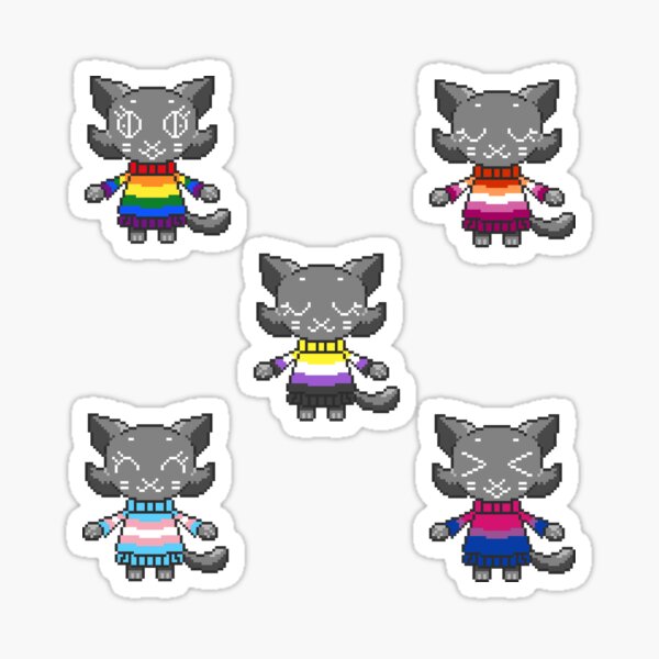 "Grey Magic Cat's LBGT Pride Sticker Set" Sticker for Sale by ...