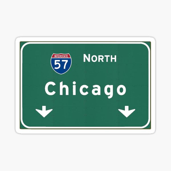 "Chicago Road Sign" Sticker for Sale by ss52 | Redbubble