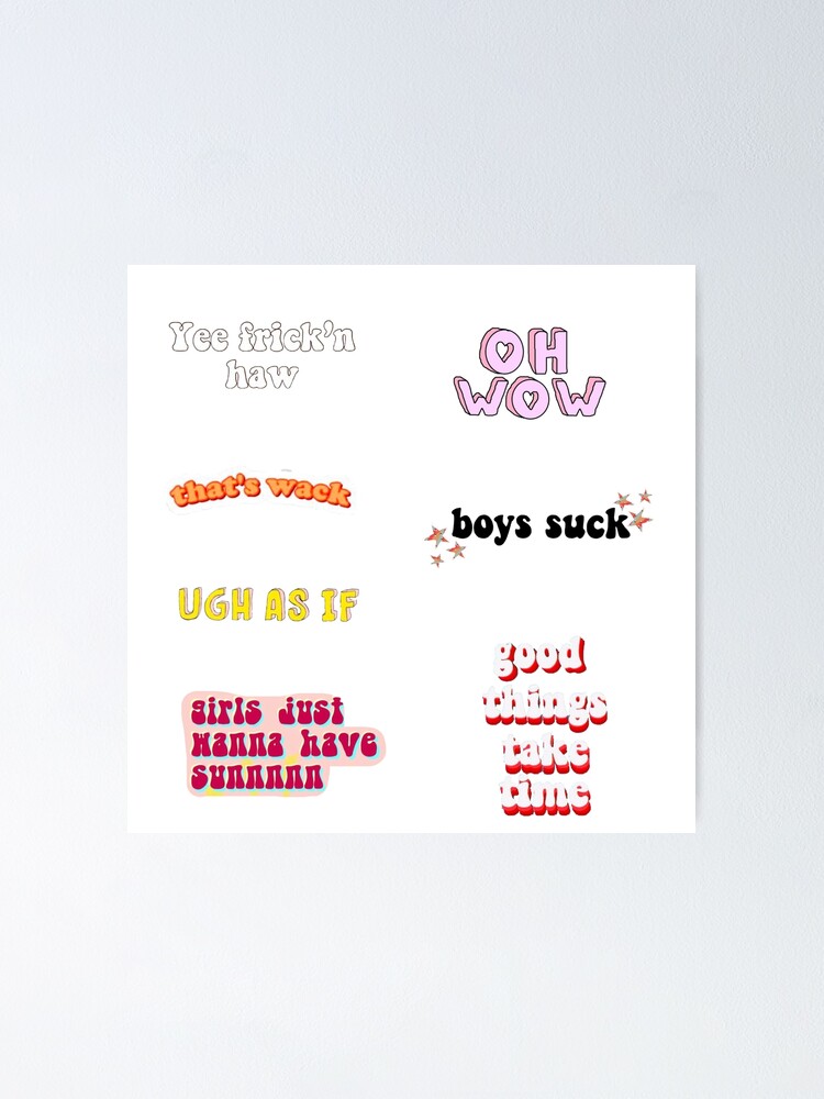 "Trendy VSCO Quotes Sticker Pack" Poster by shannondunnx | Redbubble