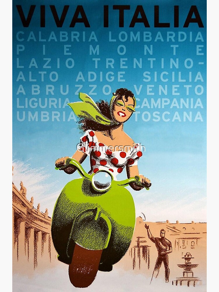 "Beautiful Girl traveling Italy Vintage travel ad" Poster by ...