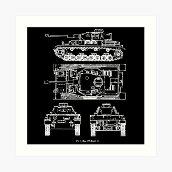 "Panzer IV - World War 2 Tank - Drawing" Art Print for Sale by Zenzeo ...