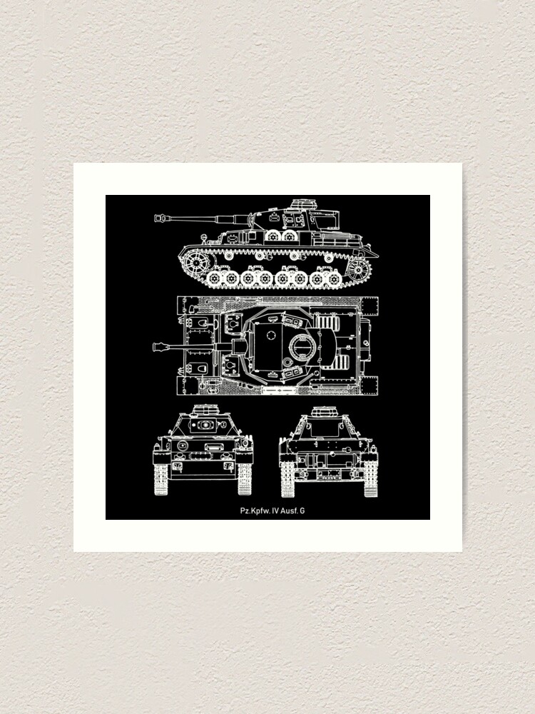 "Panzer IV - World War 2 Tank - Drawing" Art Print for Sale by Zenzeo ...