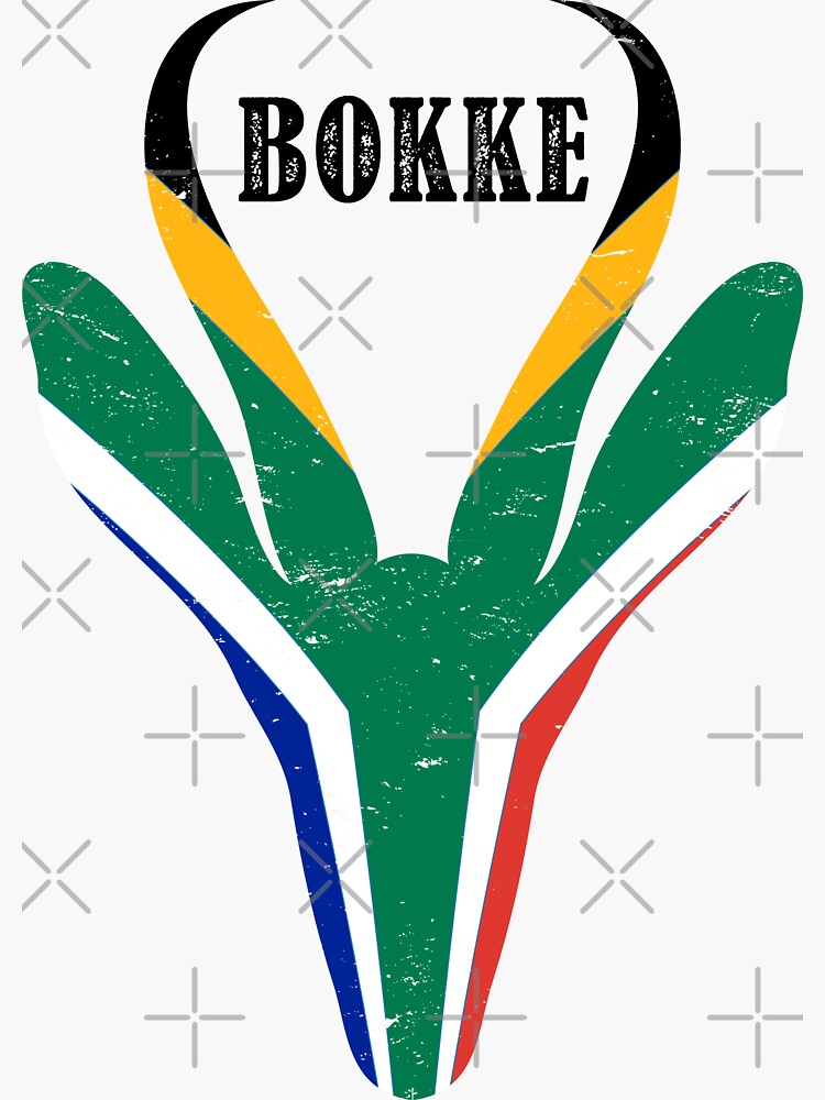 "Springbok Face Bokke South Africa Flag" Sticker for Sale by d247 ...