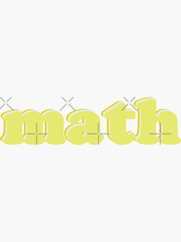 "Math yellow school label" Sticker for Sale by laurenemoe | Redbubble