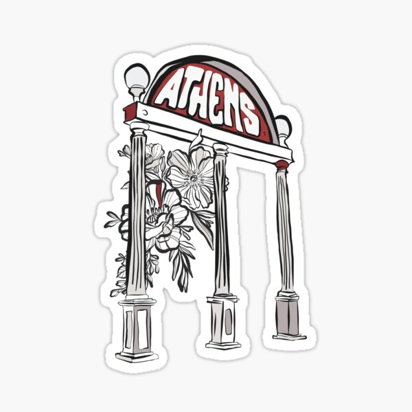 "UGA Arch Illustration v1" Sticker for Sale by peytonbjones | Redbubble