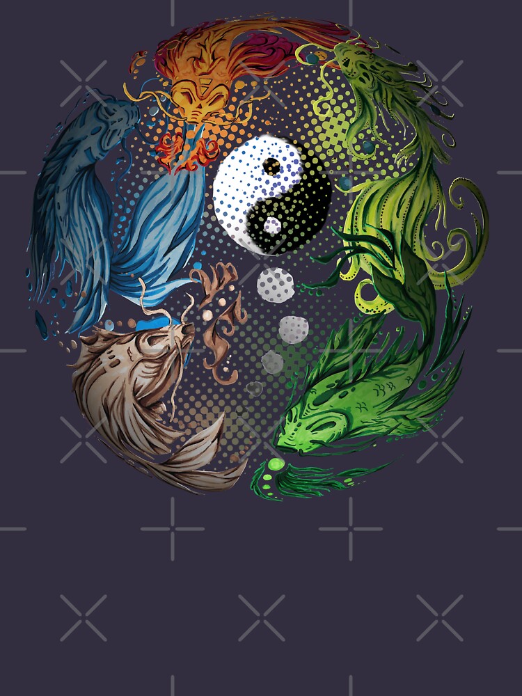 "Yin Yang with Koi Fish Tai Chi" T-shirt by hybridgothica | Redbubble