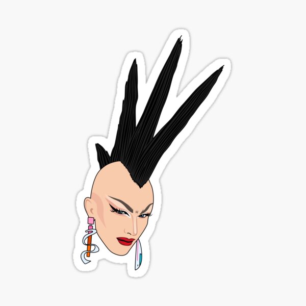 "Sasha Velour Mohawk" Sticker by Jakmalone | Redbubble