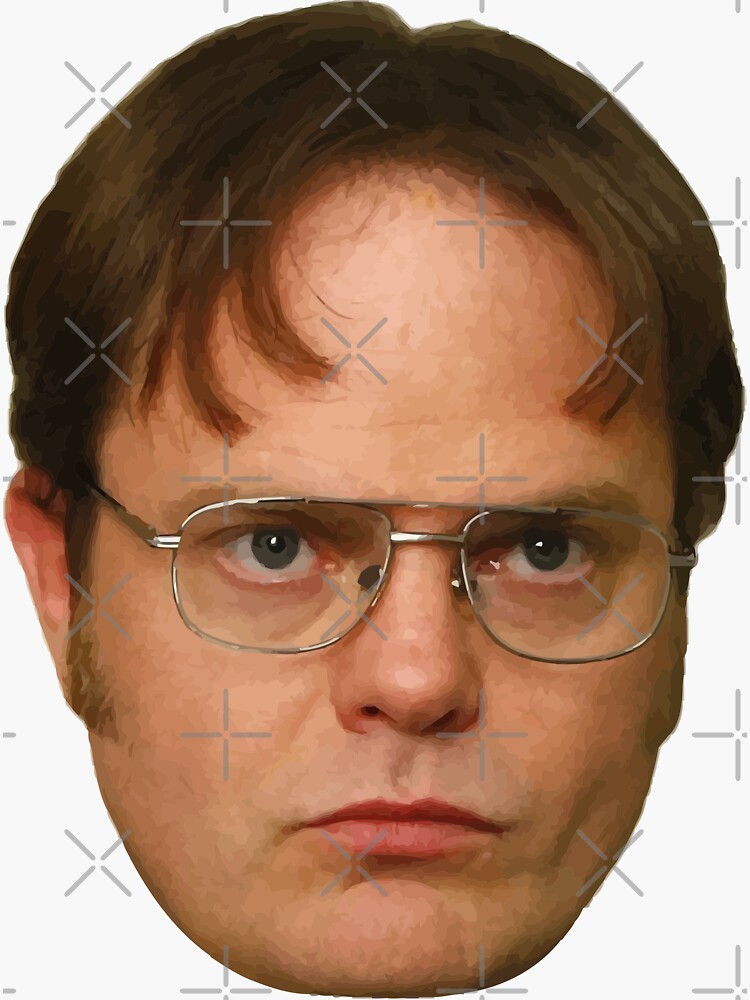 Dwight Schrute Face Sticker By Gloriouswax Redbubble