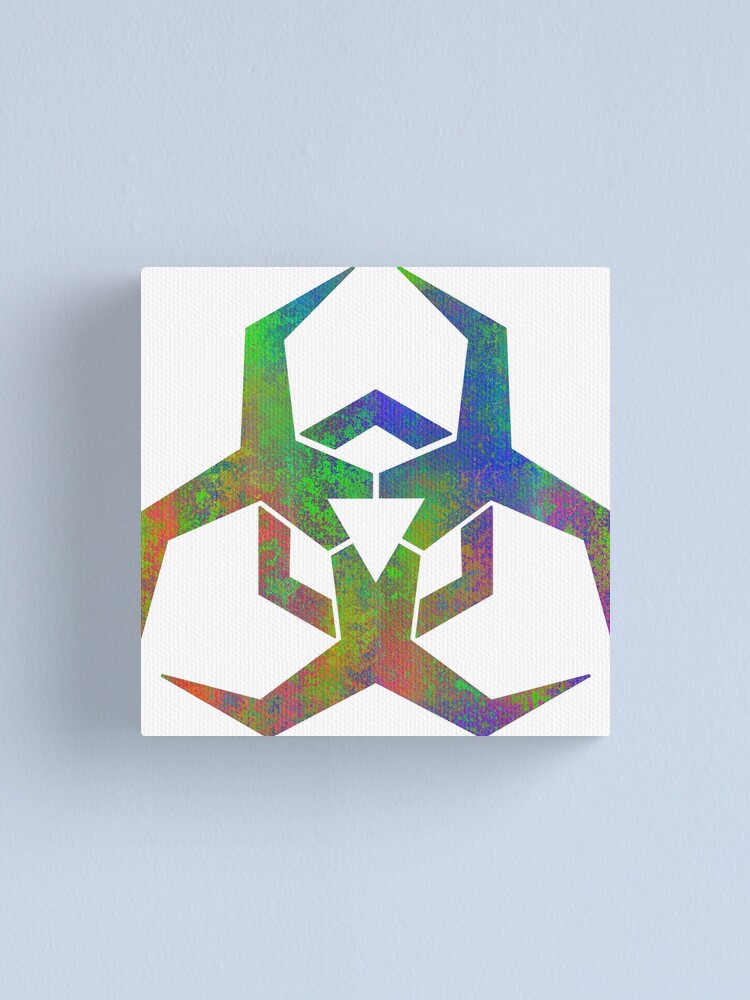 "Rainbow Rust Futuristic Biohazard Symbol" Canvas Print by Dator ...