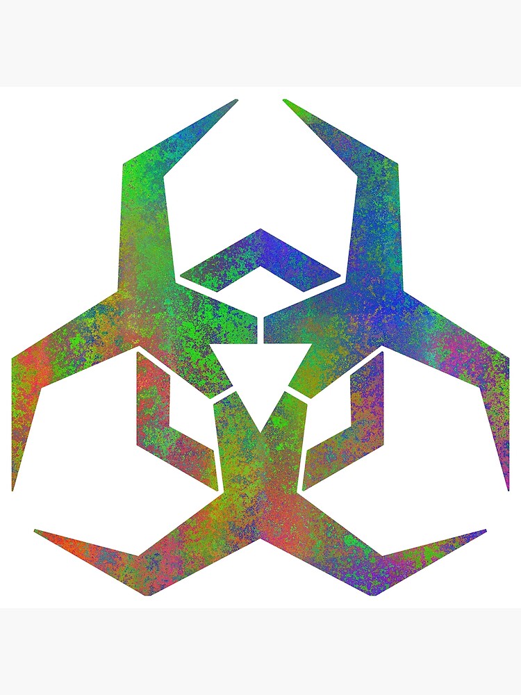 "Rainbow Rust Futuristic Biohazard Symbol" Canvas Print by Dator ...