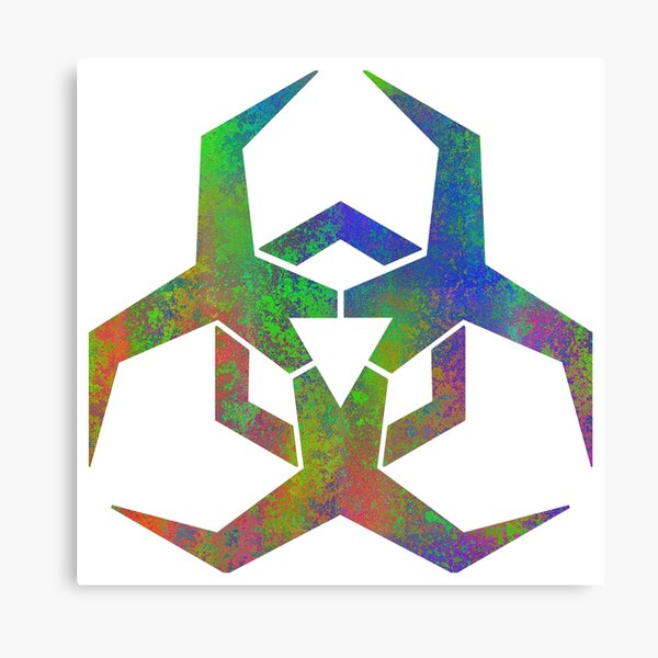 "Rainbow Rust Futuristic Biohazard Symbol" Canvas Print by Dator ...