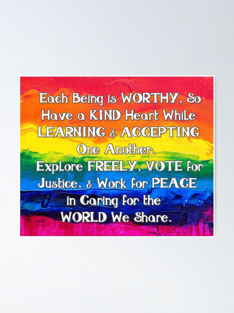 "UU Seven Principles in Two Sentences" Poster for Sale by gwinna ...
