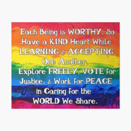 "UU Seven Principles in Two Sentences" Art Board Print by gwinna ...