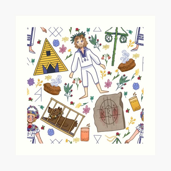 "Midsommar Pattern #1 (No Background Variation) " Art Print by ...