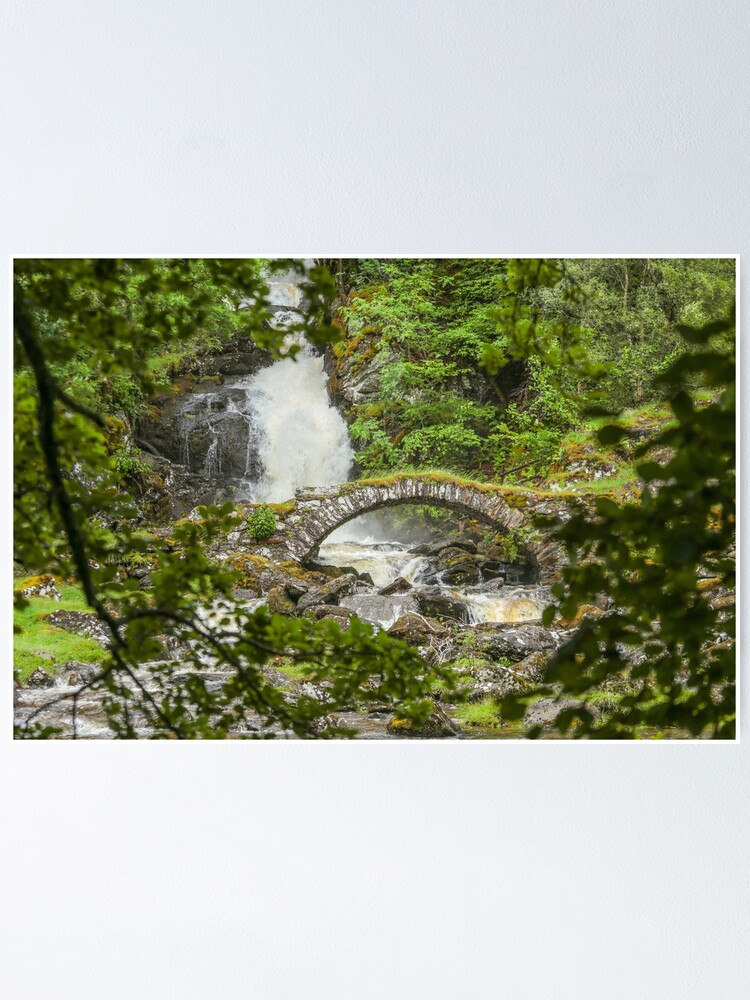 "Old Japanese waterfall crossing bridge" Poster by PODLizardWizard ...