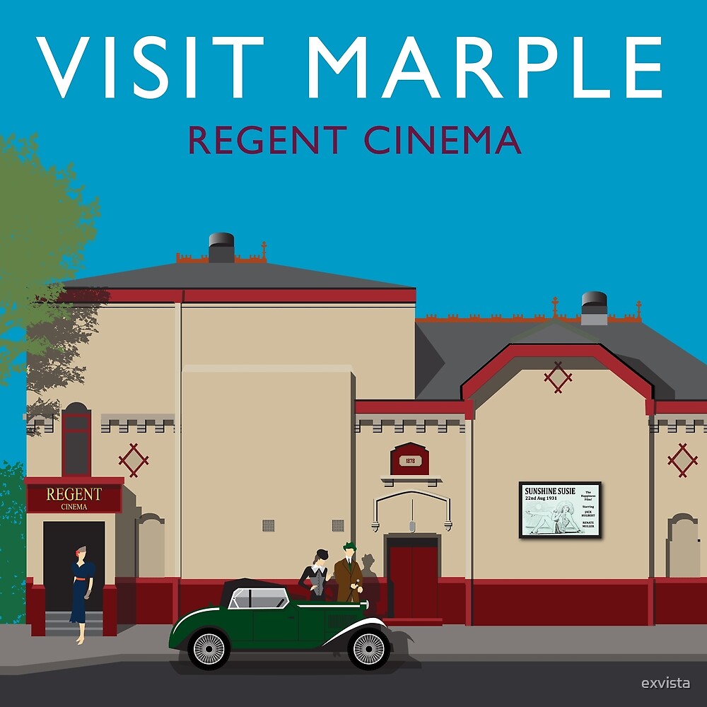 "Marple - Regent Cinema (square format)" by exvista | Redbubble