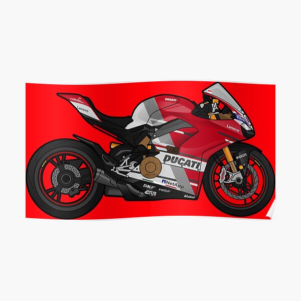 "Ducati Panigale V4 Dovizioso" Poster for Sale by MarlonVector | Redbubble