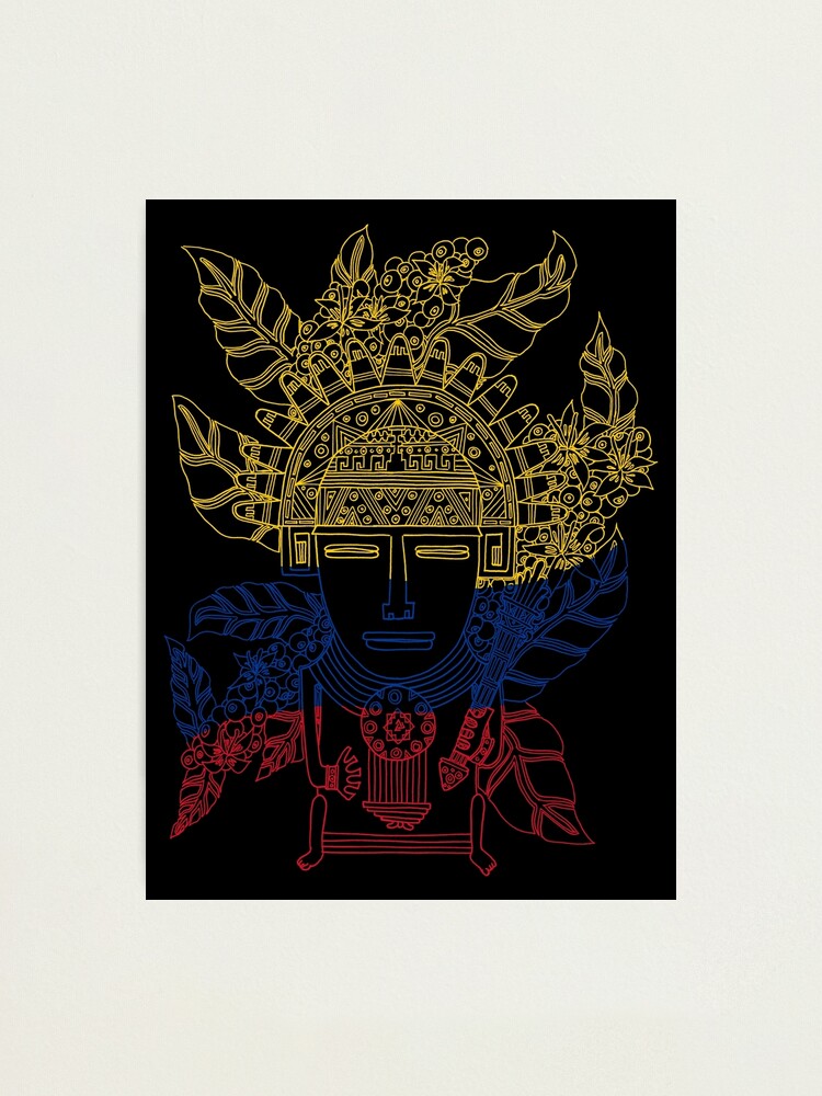 Impression photo « MUISCA CHIBCHA COLOMBIA COFFEE PLANT NATIONAL FLAG ...