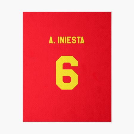 "A. Iniesta Number 6 Shirt" Art Board Print for Sale by FootballArcade ...