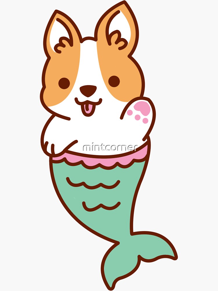 "Mermaid Corgi - Cute Corgi - Cute Mermaid - Cute Dog" Sticker for Sale ...
