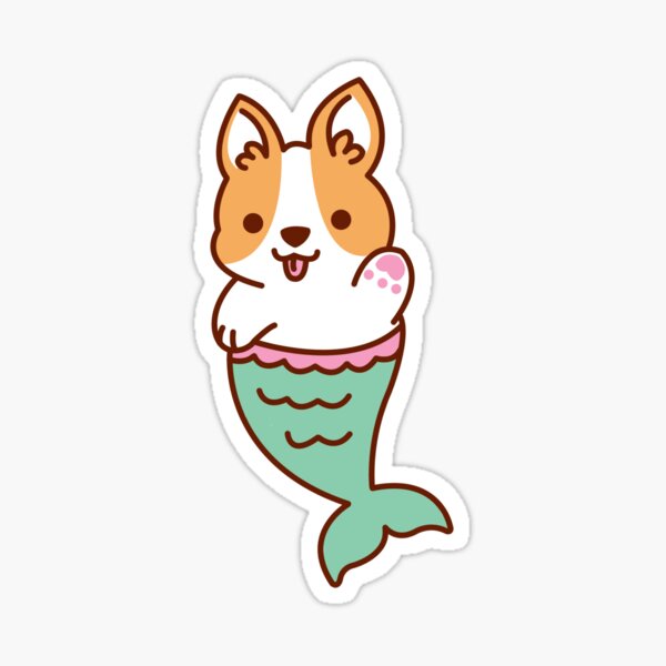 "Mermaid Corgi - Cute Corgi - Cute Mermaid - Cute Dog" Sticker for Sale ...