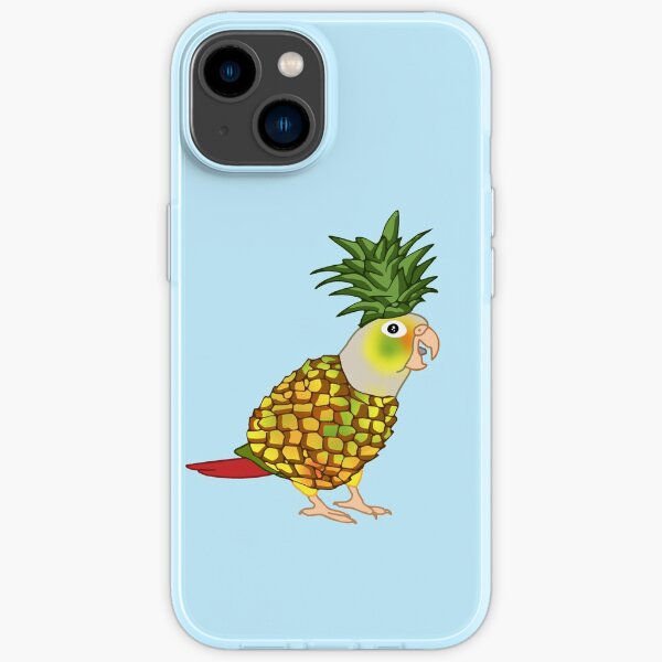 "funny Green Cheeked Pineapple Conure doodle" iPhone Case for Sale by ...