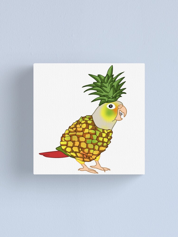 "funny Green Cheeked Pineapple Conure doodle" Canvas Print by ...