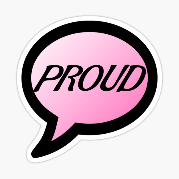 "Proud Speech mark (Small, Pink)" Sticker by Harlequitmix | Redbubble