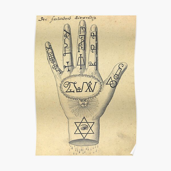 "Hand Compendium Of Demonology and Magic Occult art" Poster by Bebichic ...
