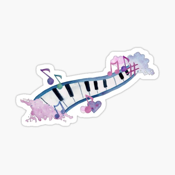 "piano art" Sticker for Sale by Pennycoolcat | Redbubble