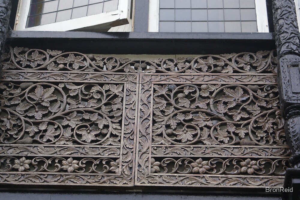 "beautiful Tudor window carving detail" by BronReid | Redbubble