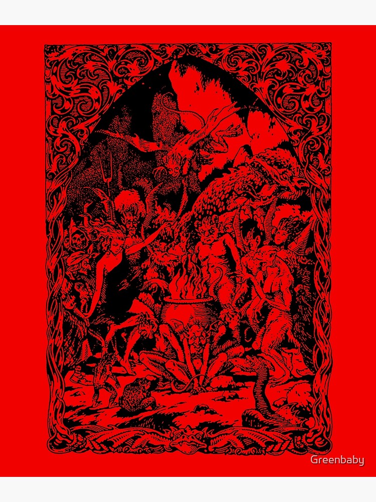"Witches and Demons Around a Cauldron" Poster for Sale by Greenbaby ...