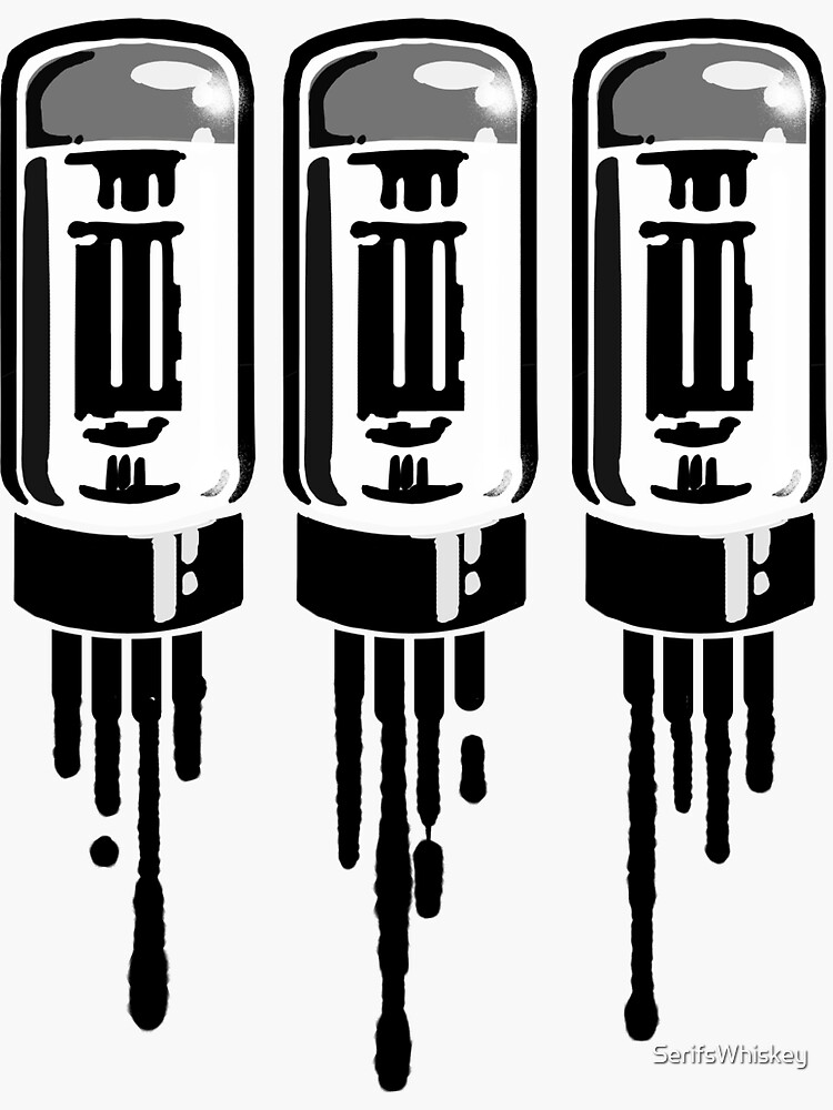 "Dripping tone vacuum tubes" Sticker for Sale by SerifsWhiskey | Redbubble