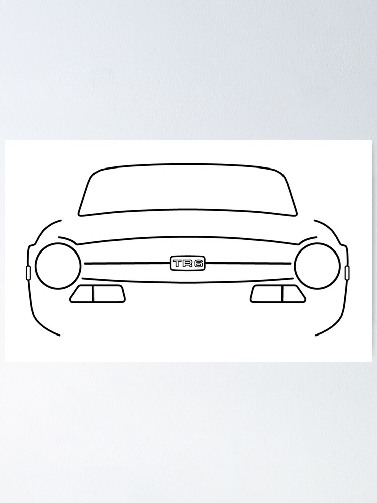 "Triumph TR6 classic car outline graphic (black)" Poster for Sale by ...