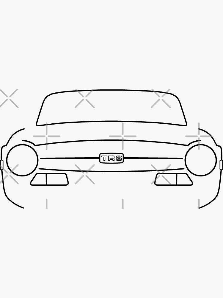 "Triumph TR6 classic car outline graphic (black)" Sticker for Sale by ...