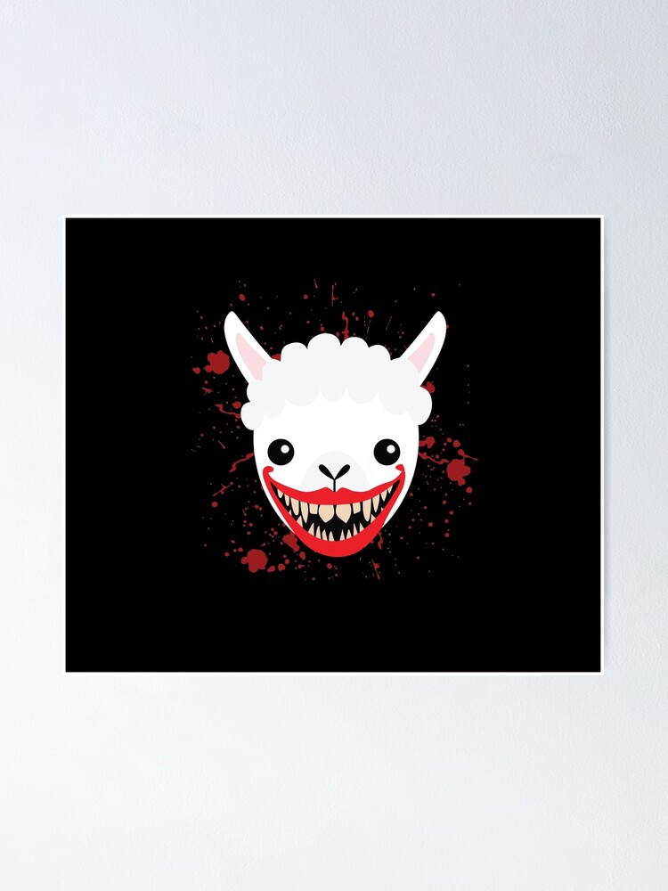 "Scary Llama Clown Smile Halloween Creepy Costume Funny Gift" Poster by ...