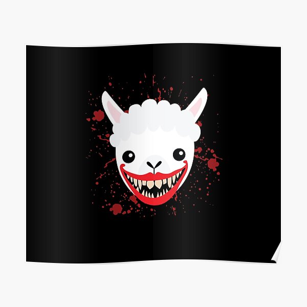 "Scary Llama Clown Smile Halloween Creepy Costume Funny Gift" Poster by ...