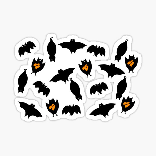 "Batty For Halloween" Sticker by cac-art | Redbubble
