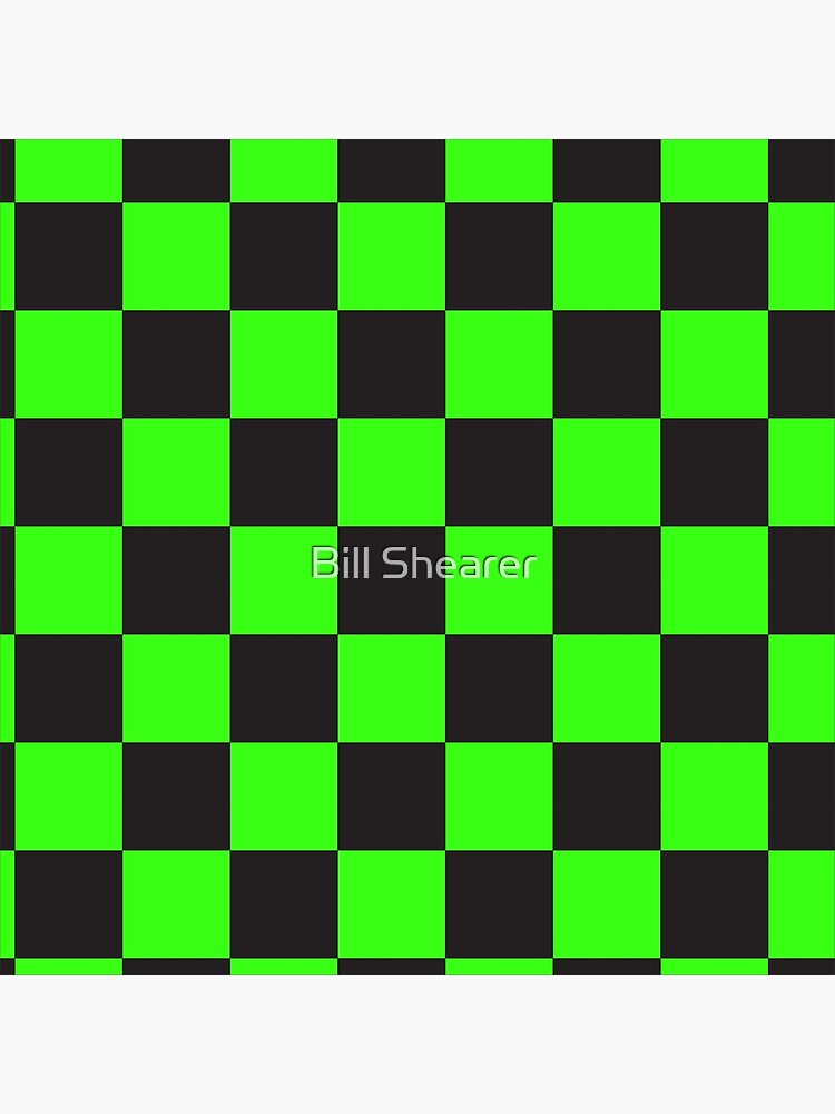 "Neon Green & Black Checkerboard New Wave Punk Pattern" Poster for Sale ...