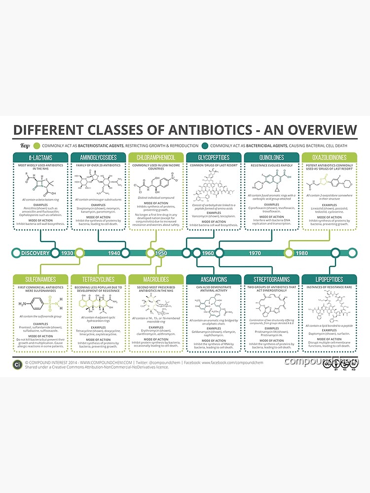 "Guide to Antibiotics" Poster for Sale by compoundchem | Redbubble