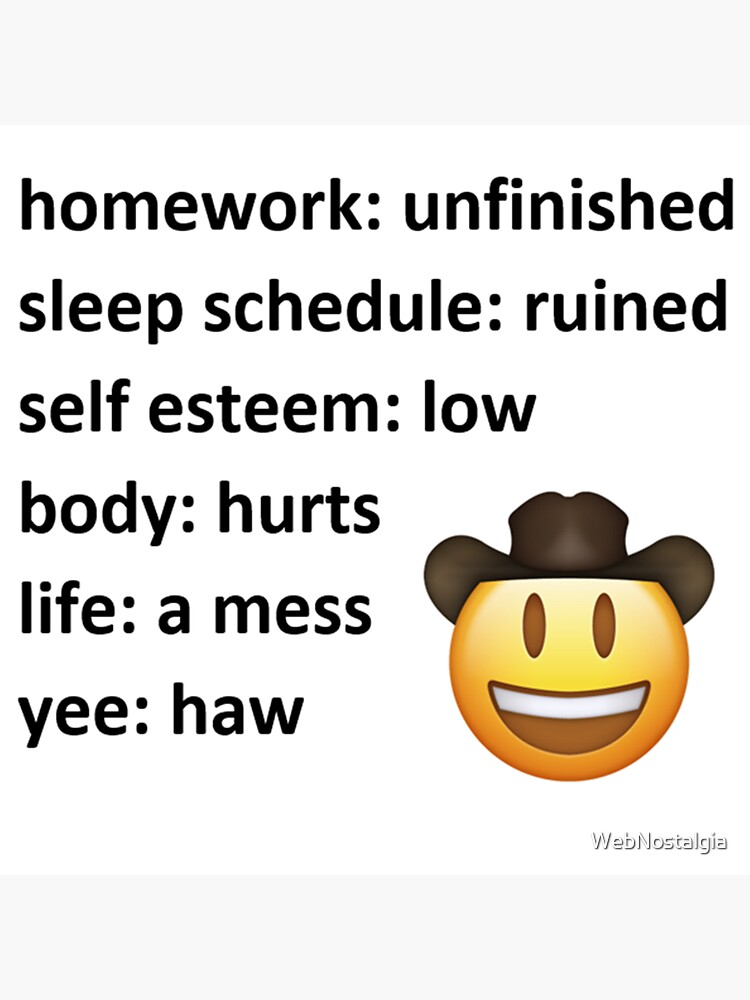 "yee: haw meme" Sticker by WebNostalgia | Redbubble
