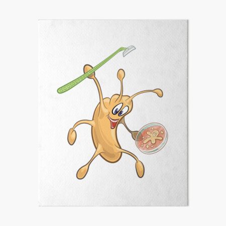 "Cute Microbiology Cartoon - Bacteria Microbe holding Cell Scraper and ...