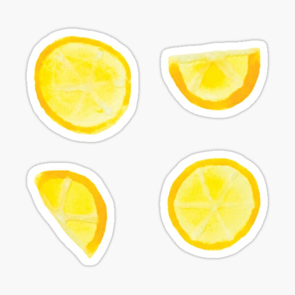 "Lemon Slices Sticker Pack of 4" Sticker by Hailey-Designs | Redbubble